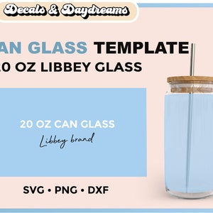 20oz Can Glass Template, Libbey Can Glass Template, Beer Can Glass ...