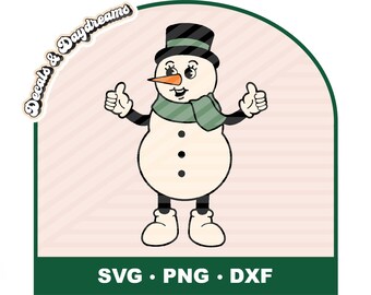Retro Snowman Png - Etsy