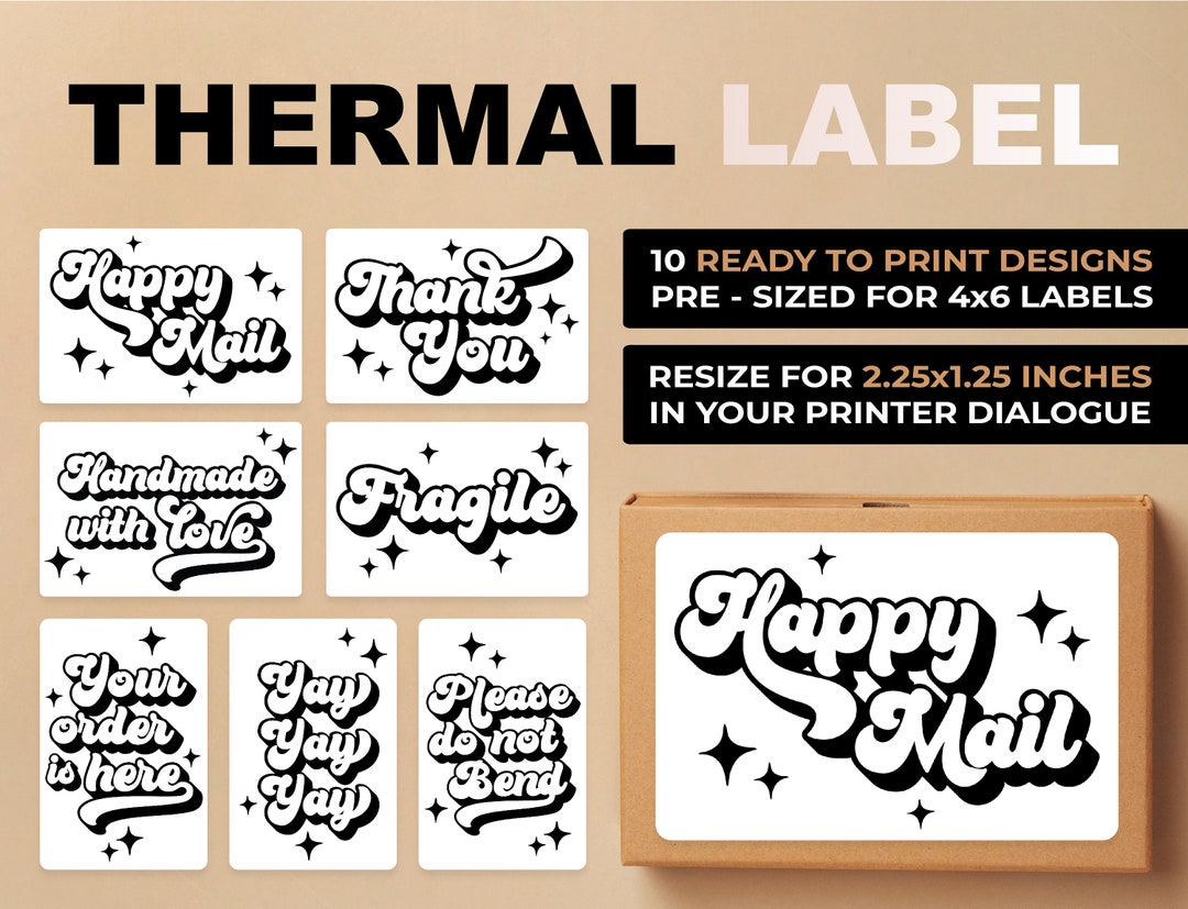 Packaging Thermal Printer Labels Happy Mail Sticker Bundle - Etsy
