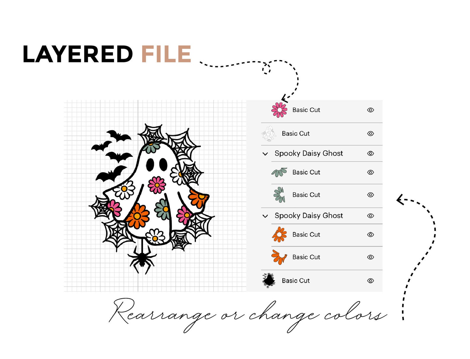 SPOOKY DAISY GHOST Svg Cute Halloween Ghost Svg Halloween - Etsy