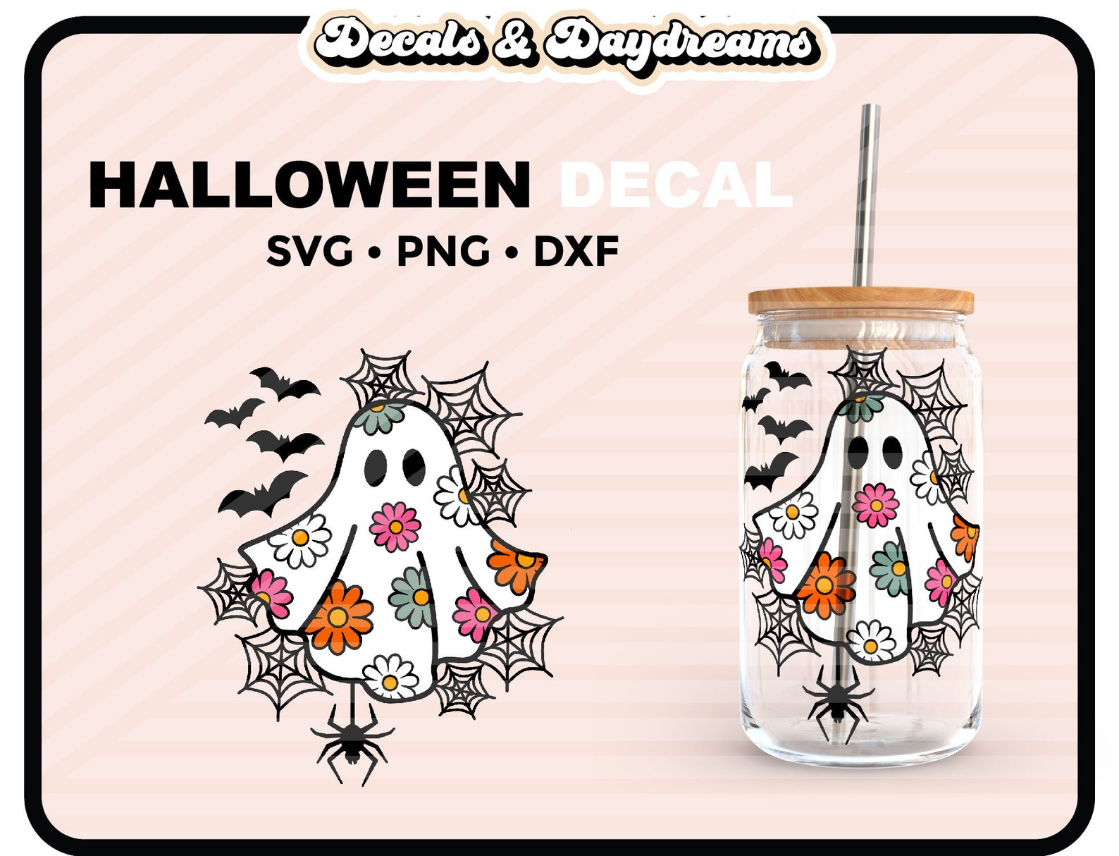 SPOOKY DAISY GHOST Svg Cute Halloween Ghost Svg Halloween - Etsy