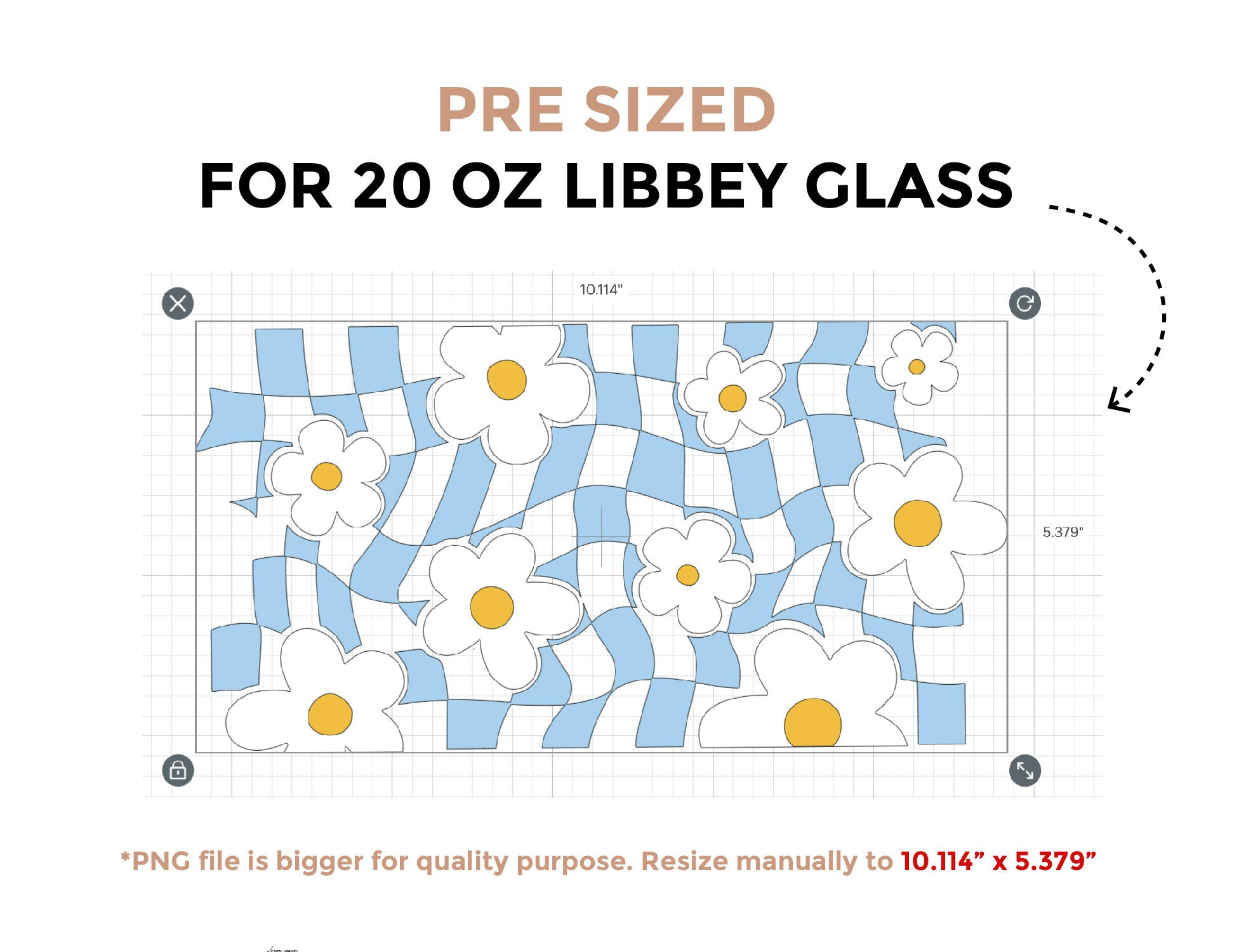 Retro Floral Checkers Can Glass Wrap 20 Oz Retro Libbey Full - Etsy