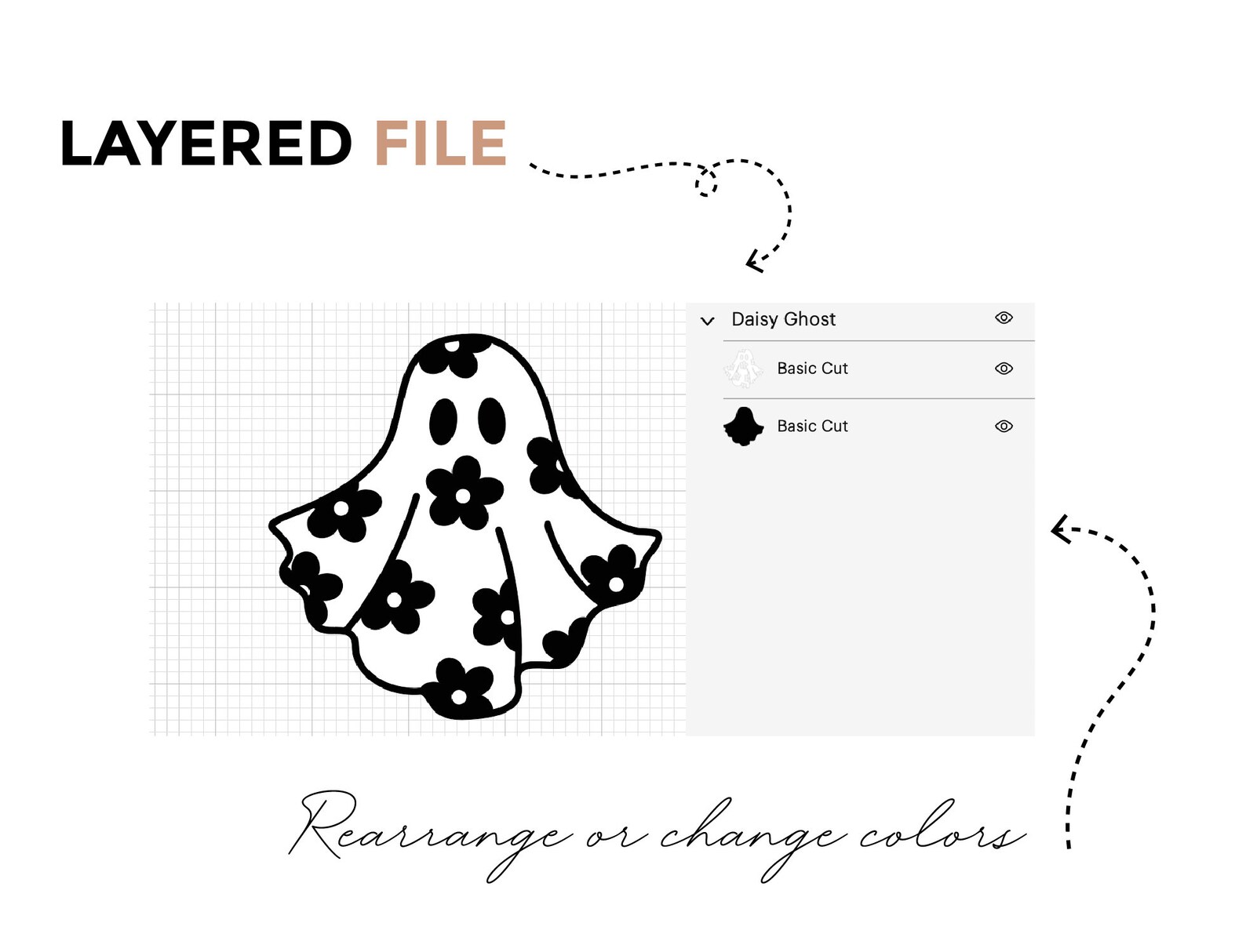 DAISY GHOST Svg Cute Ghost Halloween SVG Halloween Svg - Etsy