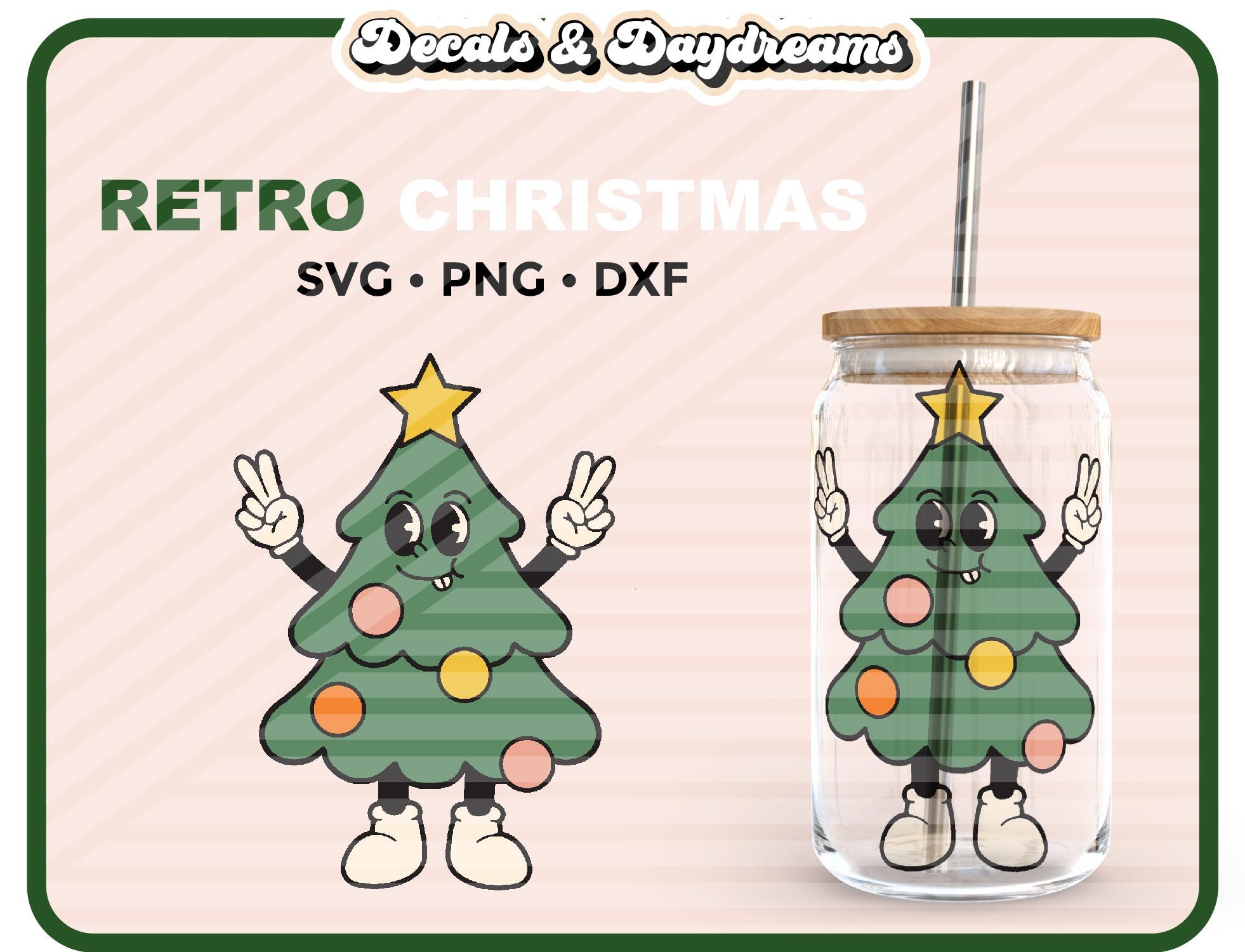 RETRO Christmas Tree Svg Retro Christmas Character SVG Cute - Etsy