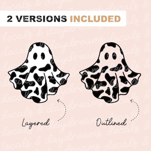 COW PRINT GHOST Svg, Cute Halloween Svg, Halloween Svg Design, Cute ...