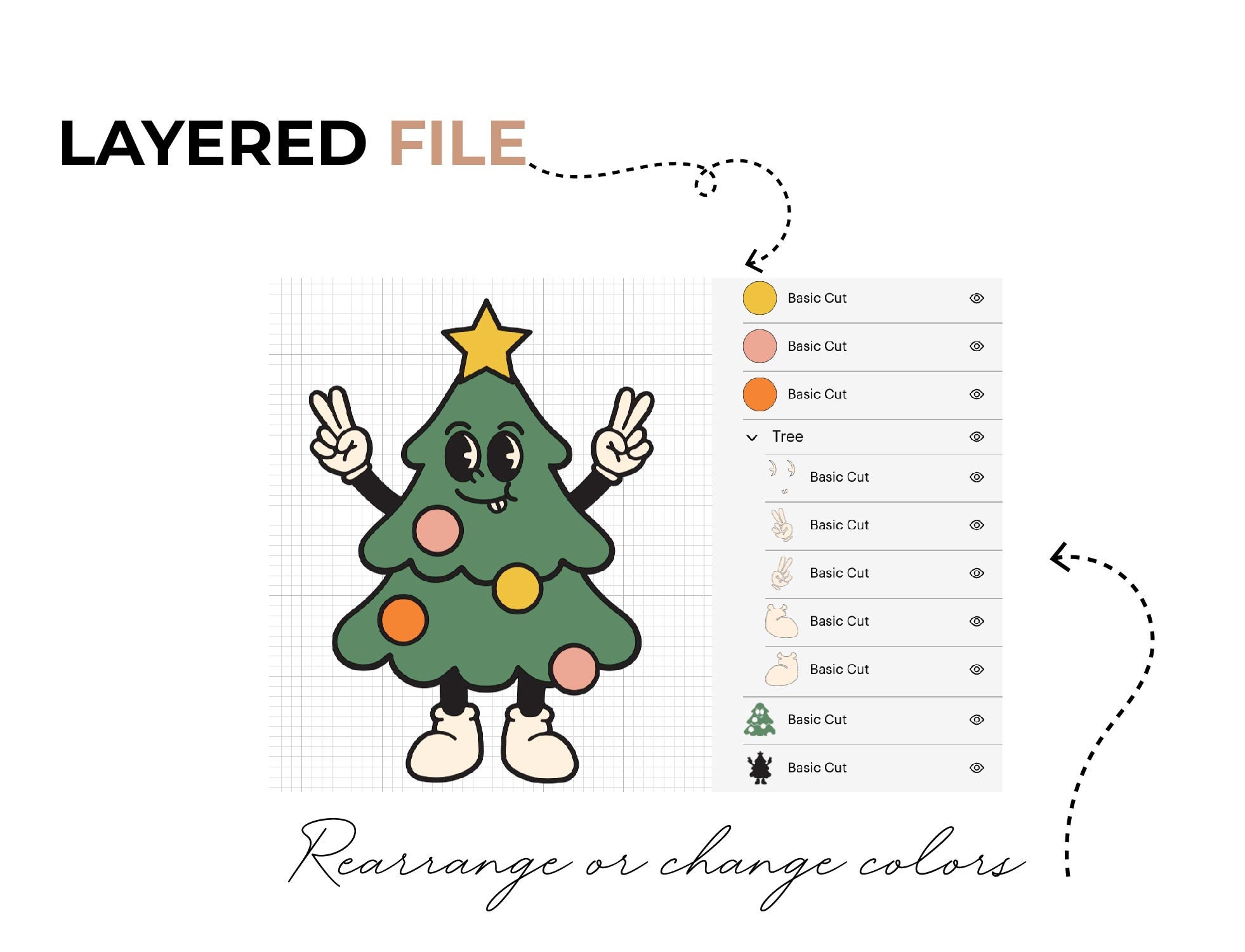 RETRO Christmas Tree Svg Retro Christmas Character SVG Cute - Etsy