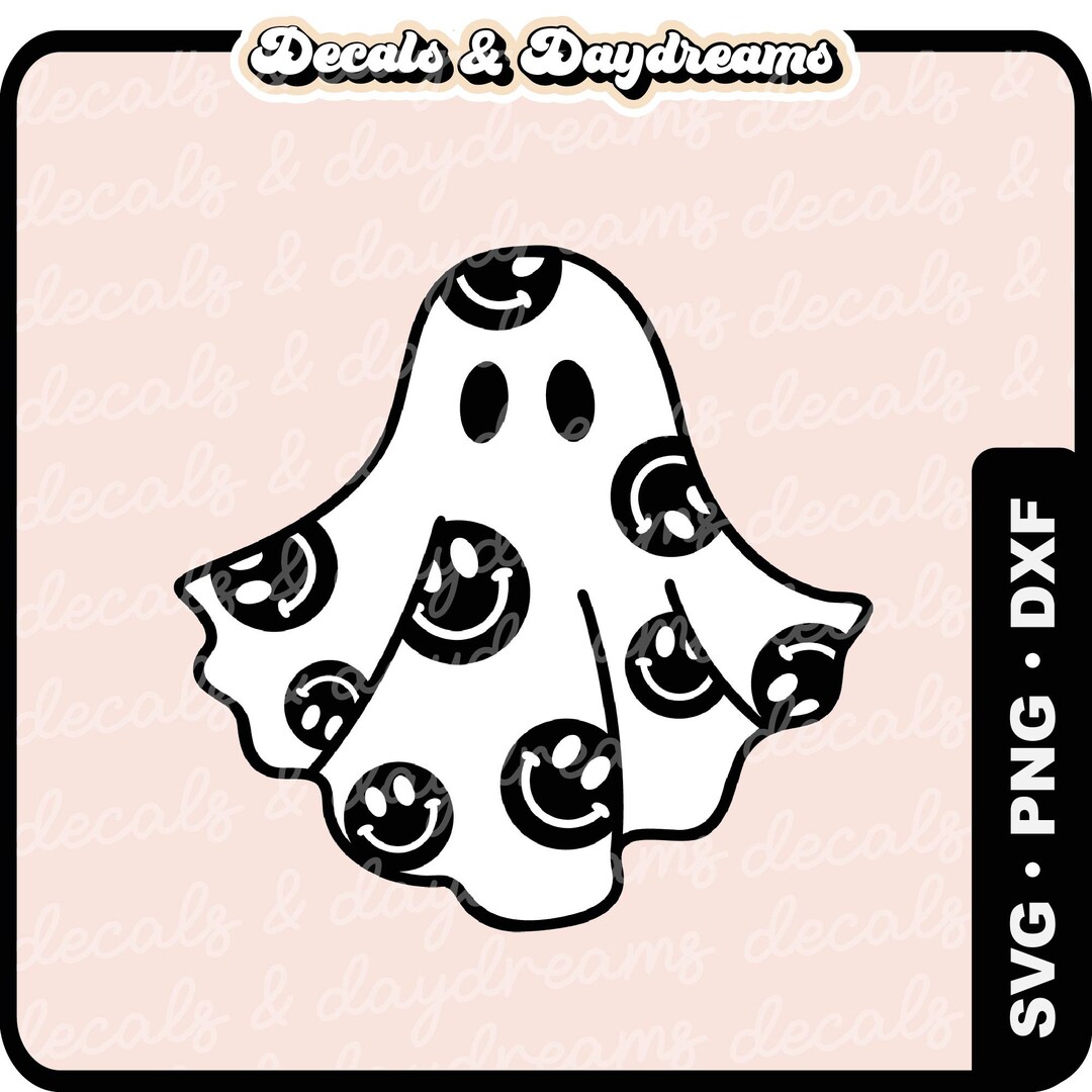 SMILE GHOST Svg, Cute Ghost Halloween SVG, Halloween Svg Design, Cute ...