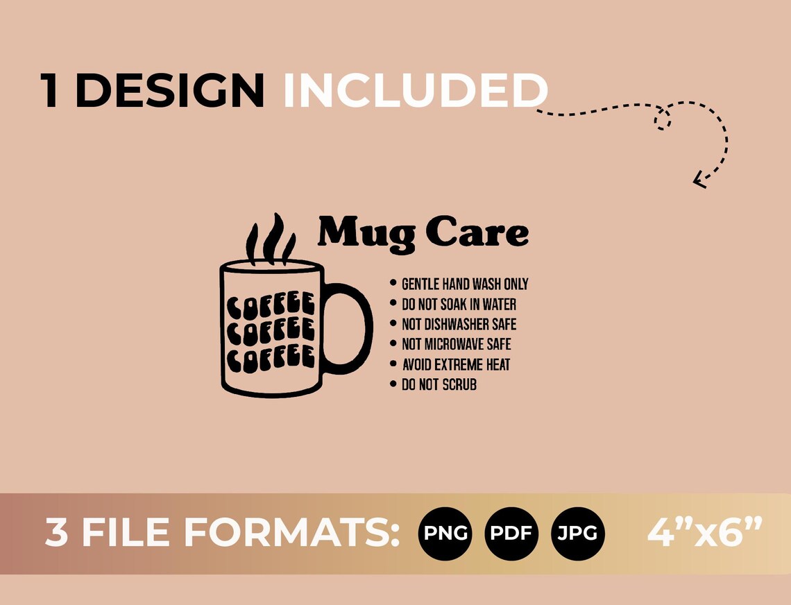 Mug Care Card Thermal Printer Mug Care Label Cup - Etsy