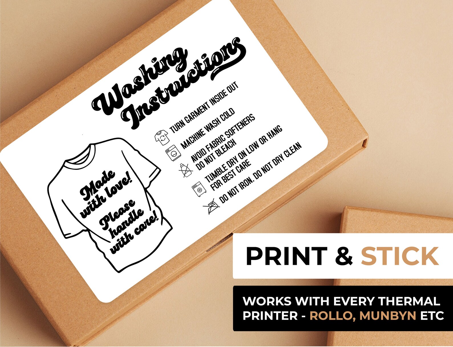 Shirt Washing Card, Shirt Washing Instructions Sticker, Shirt Care ...