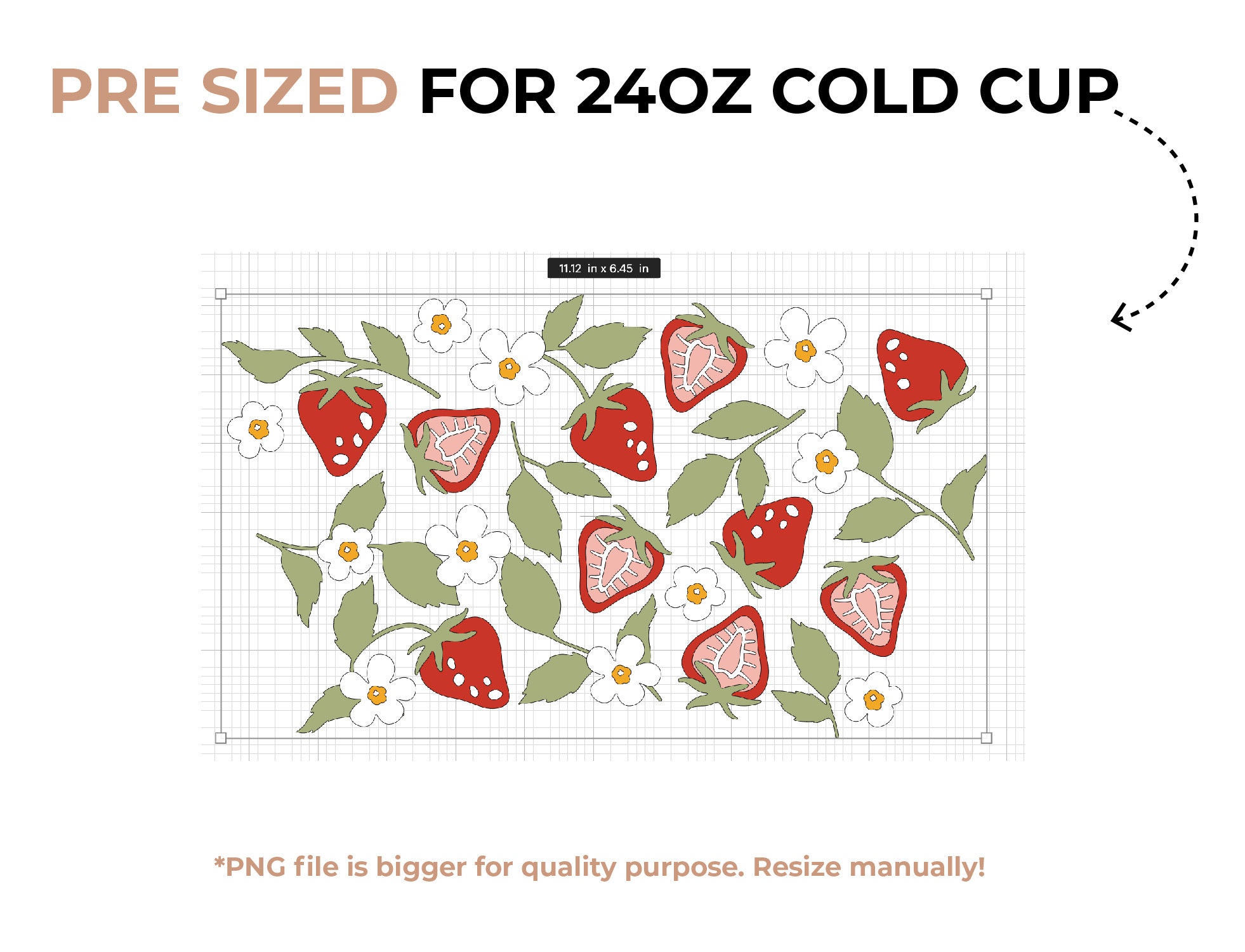 FLORAL STRAWBERRY Cold Cup SVG Strawberry Cup Svg for 24oz No - Etsy