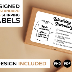 Shirt Washing Card, Shirt Washing Instructions Sticker, Shirt Care ...