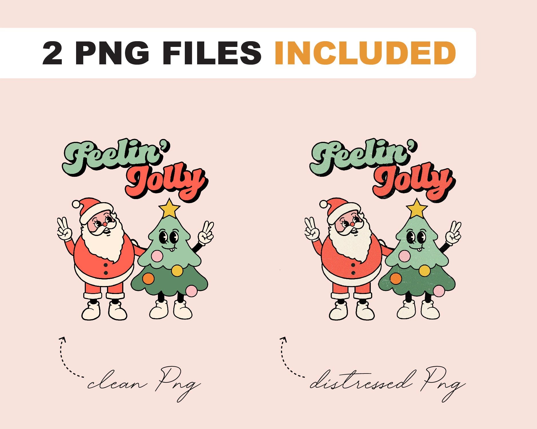 Feelin Jolly Png Christmas Png Retro Christmas Png Merry - Etsy