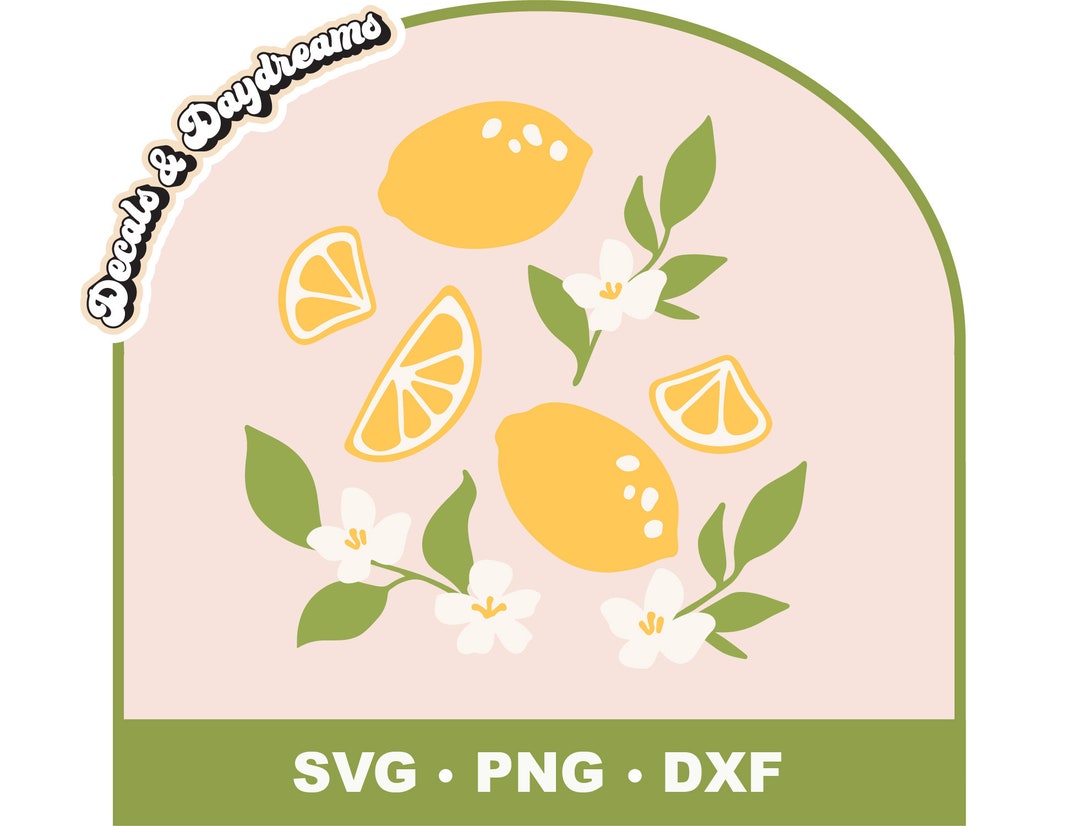 FLORAL LEMON SVG File for Cricut, Lemon Svg Cut File, Lemon Svg, Summer ...