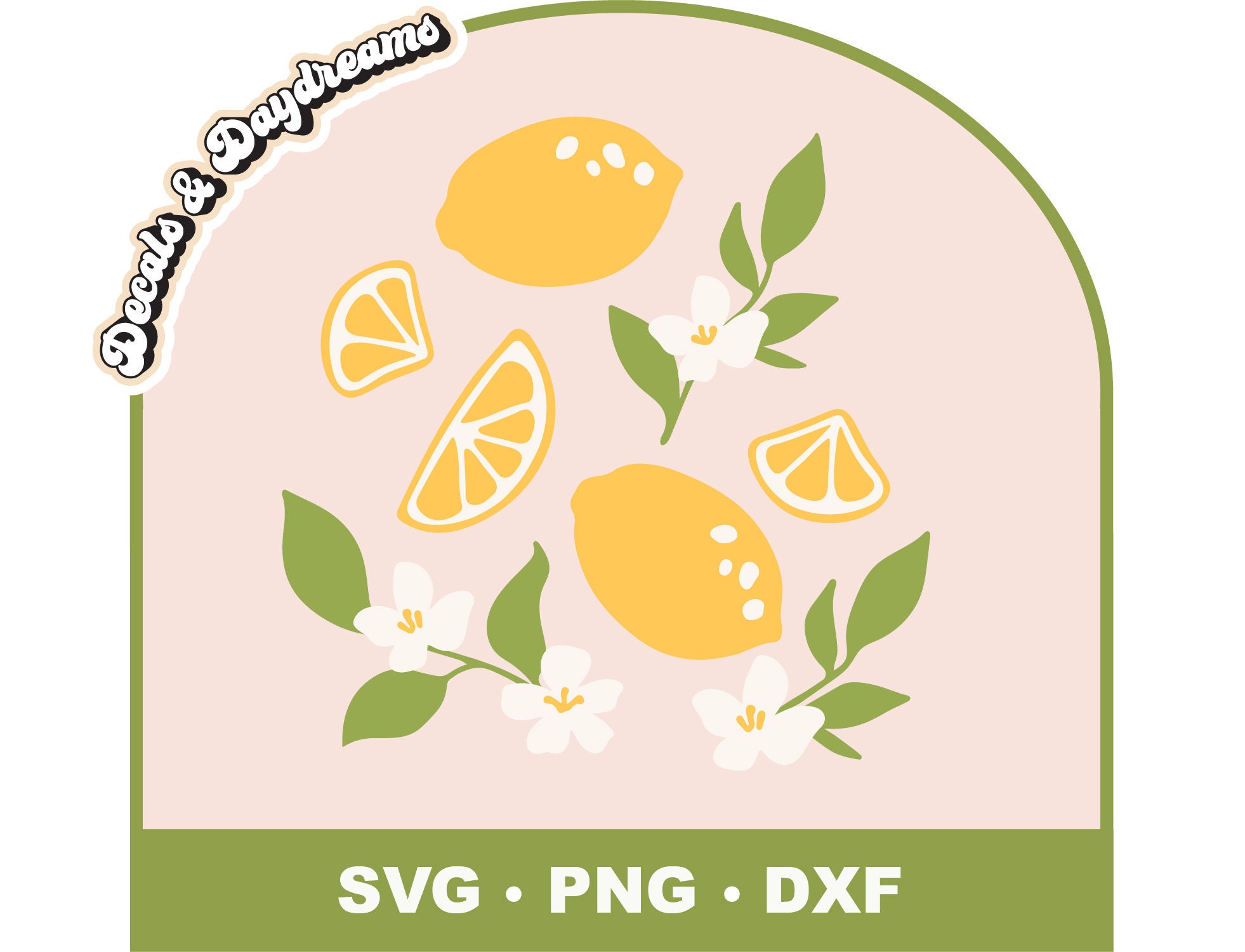 FLORAL LEMON SVG File for Cricut Lemon Svg Cut File Lemon - Etsy