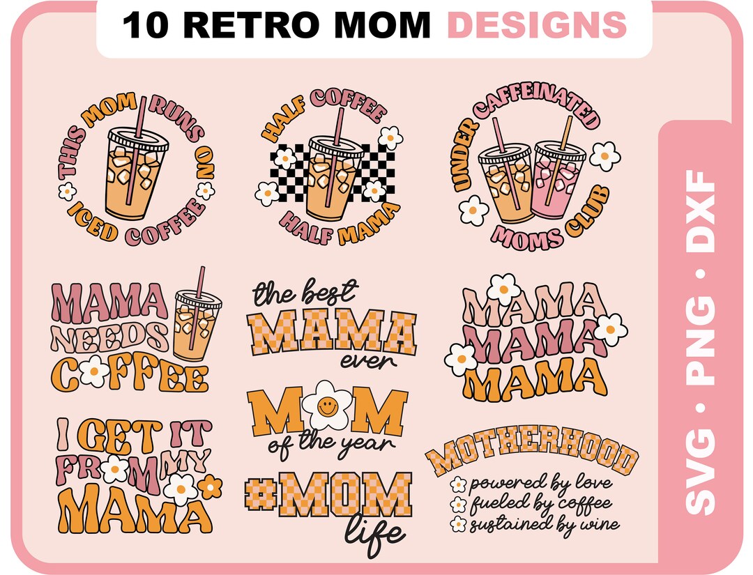 RETRO MAMA Svg Bundle, COFFEE Mom Svg Bundle, Groovy Mama Svg, Retro ...
