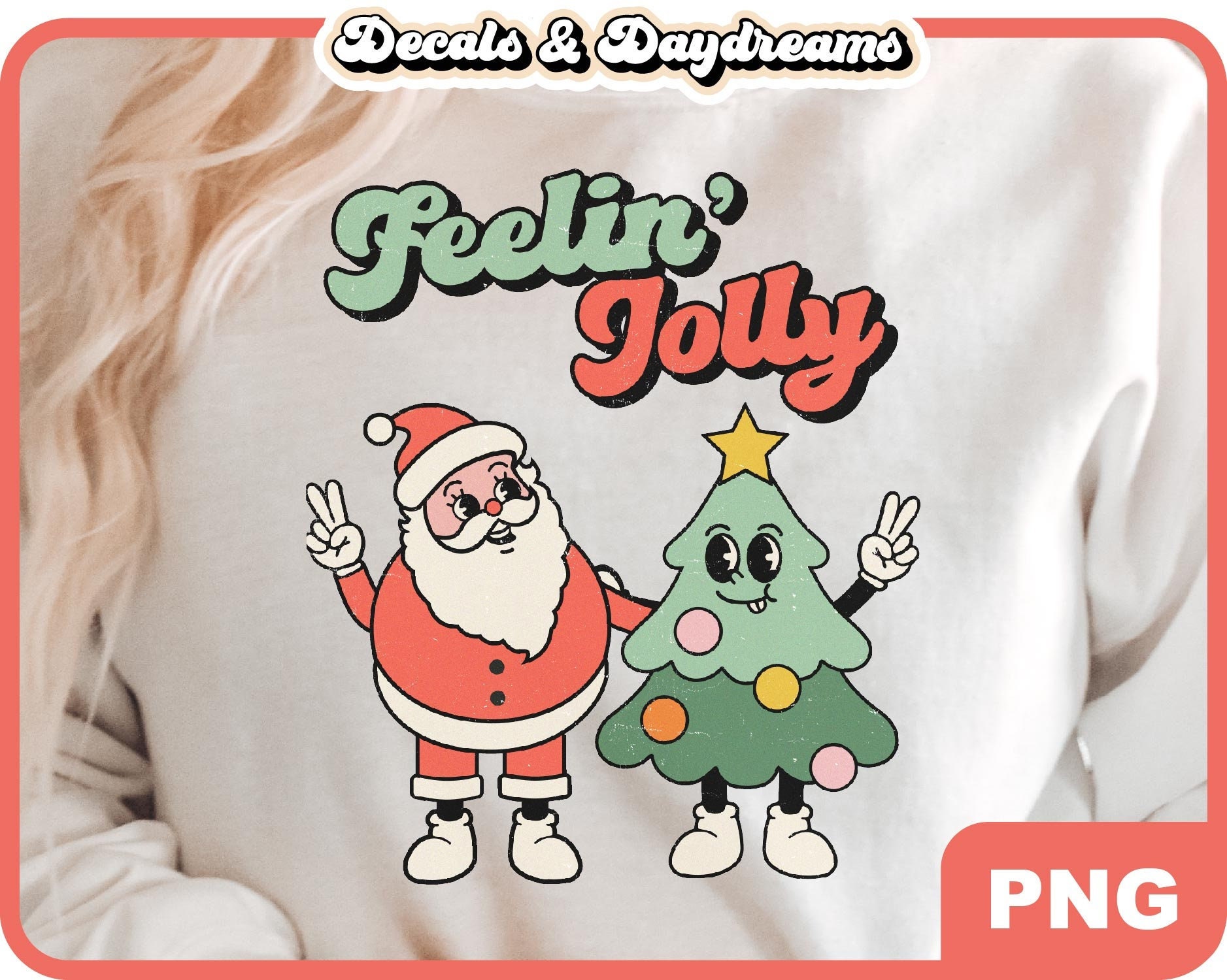 Feelin Jolly Png Christmas Png Retro Christmas Png Merry - Etsy