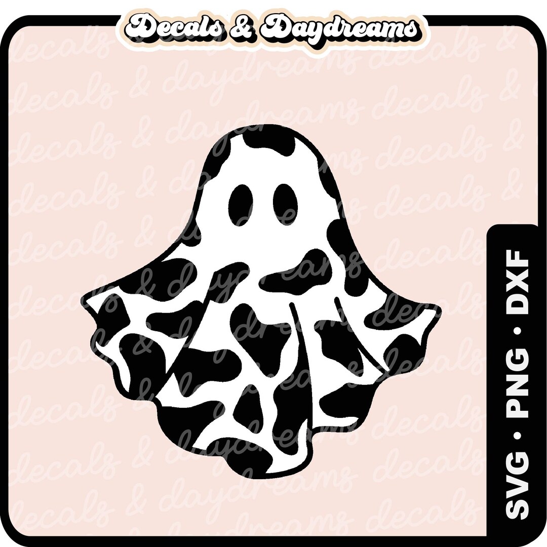 COW PRINT GHOST Svg, Cute Halloween Svg, Halloween Svg Design, Cute ...