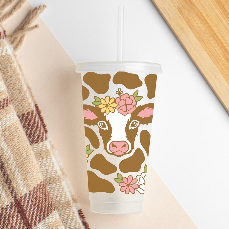 HIGHLAND COW Cold Cup SVG, Cute Cow Cup Svg for 24oz No Logo Cold Cup ...