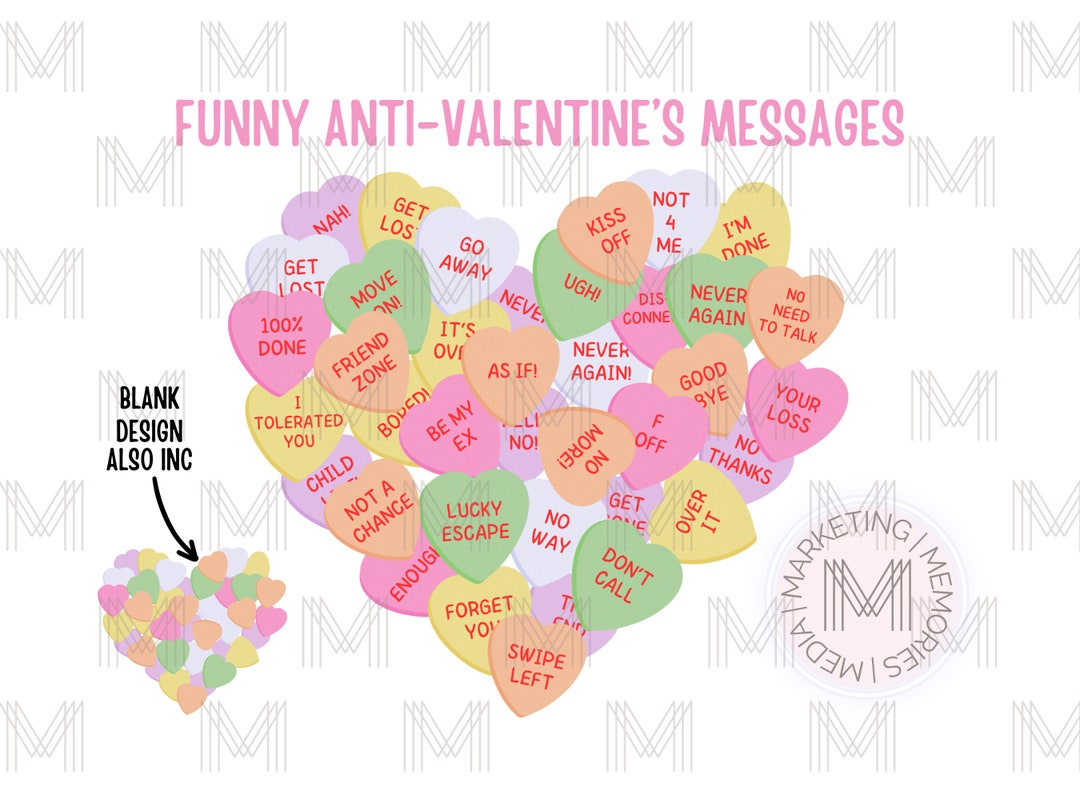 Anti-valentine Love Heart Sweet Design, Valentine's Day Sublimation ...