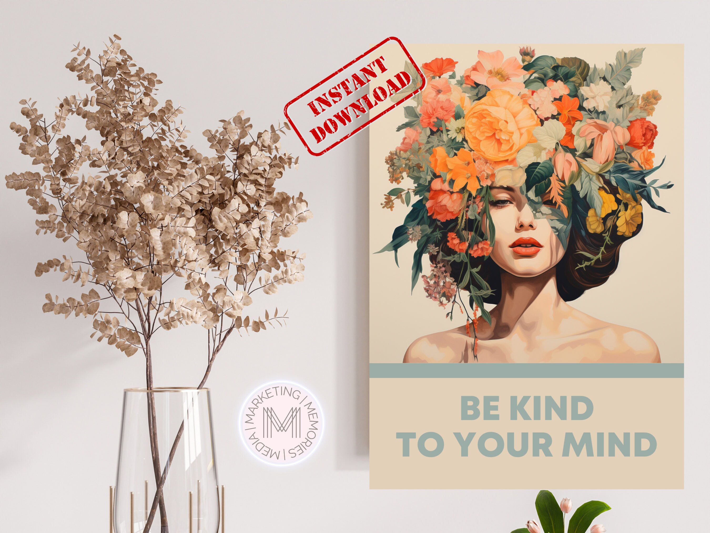 Be Kind to Your Mind Poster Girl Poster Print Pot Head - Etsy