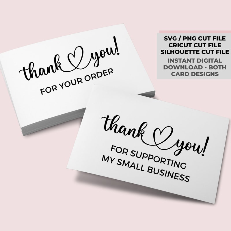 Thank You Card 2 Images - Etsy