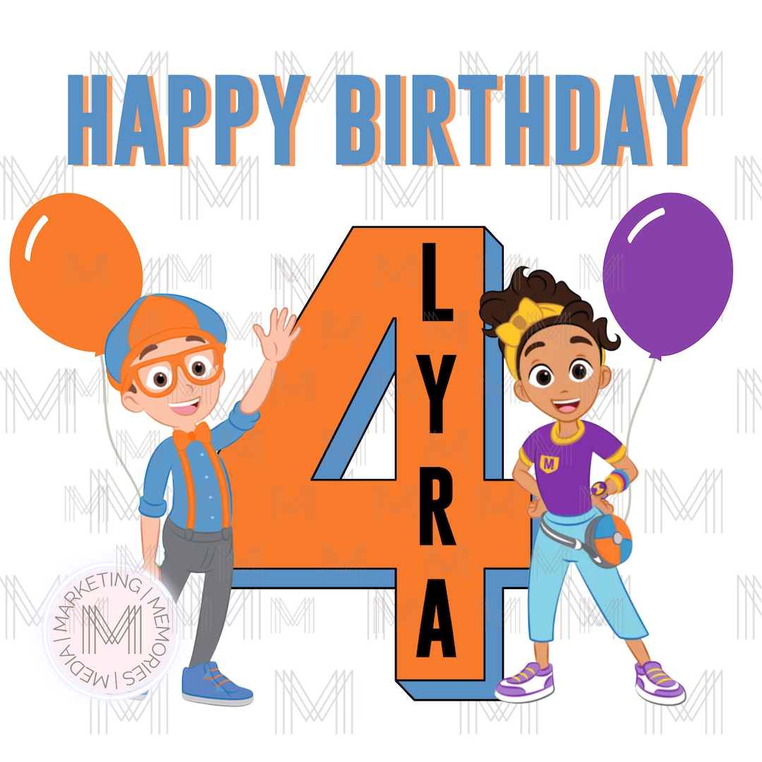 Personalised Blip Meekah PNG for Birthday Card or Sublimation - Etsy