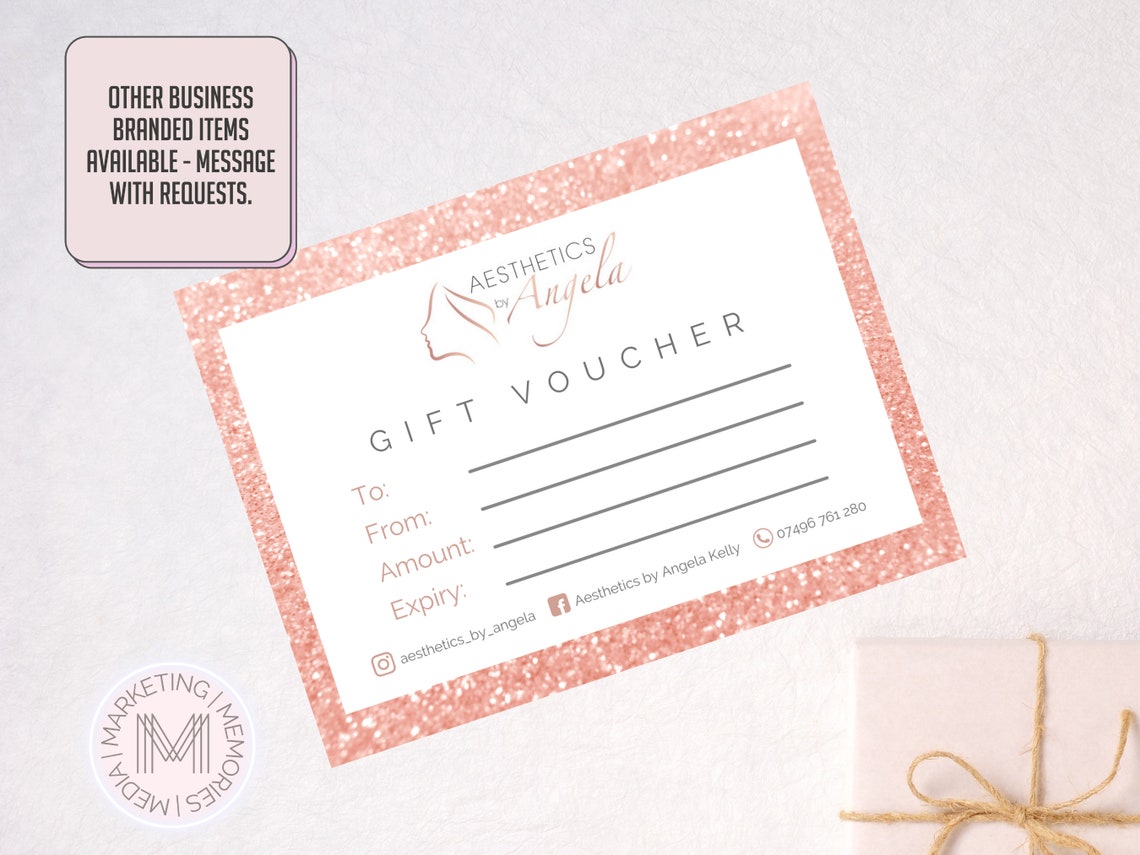 ADD LOGO | DIY Gift Voucher Template | Gift Card | Editable Gift ...