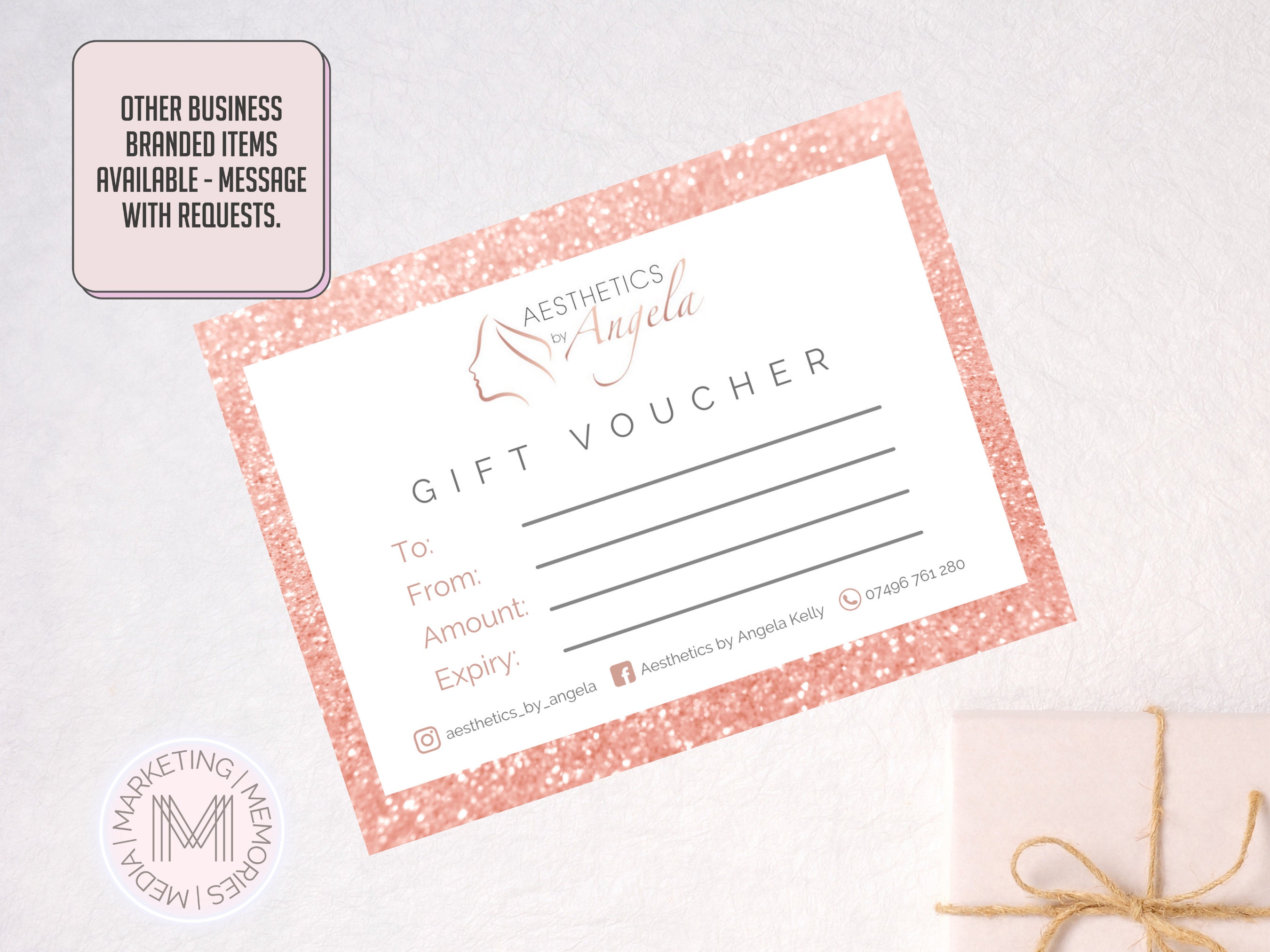 ADD LOGO | DIY Gift Voucher Template | Gift Card | Editable Gift ...
