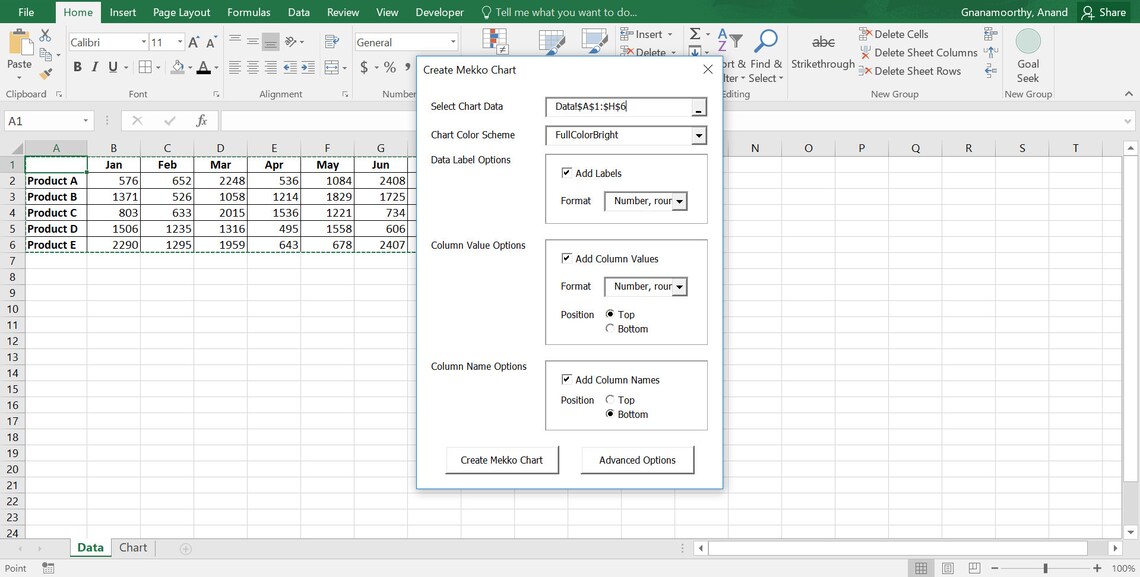 Mekko Chart Template | Etsy