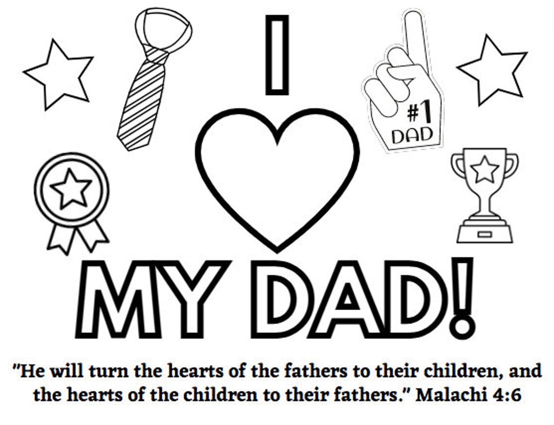 Printable Christian Father's Day Coloring Pages - Instant Download ...