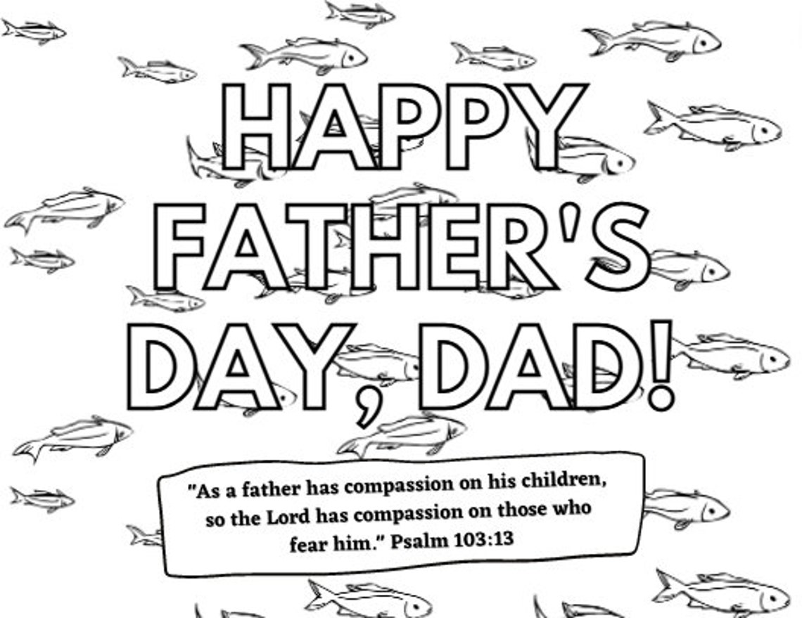 Printable Christian Father's Day Coloring Pages - Instant Download ...
