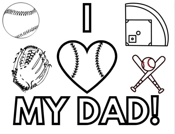Printable Sports-loving Father's Day Coloring Pages - Instant Download ...