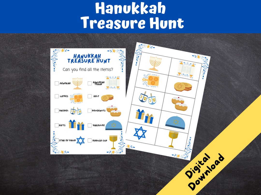 Hanukkah Treasure Hunt, Kids Hanukkah Game, Scavenger Hunt, Hanukka ...