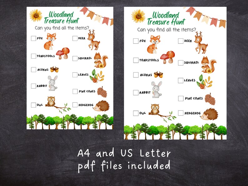 Woodland Treasure Hunt Kids Birthday Party Games Scavenger Hunt ...