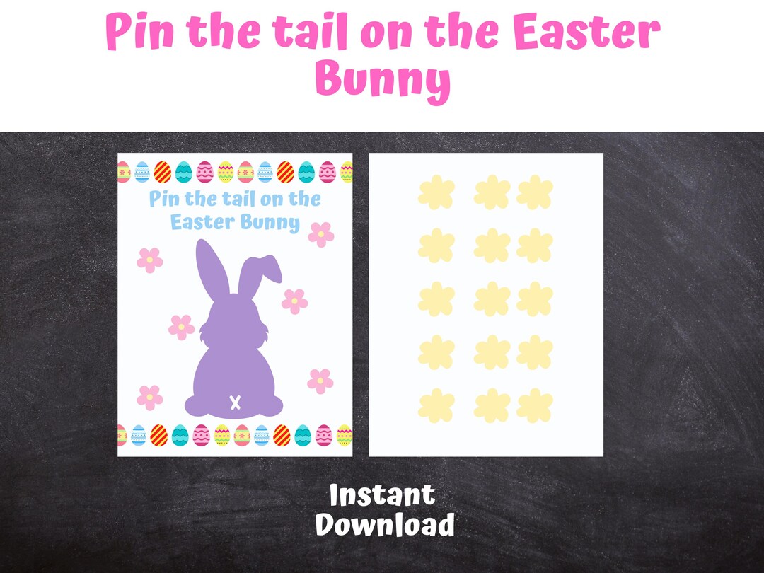 Pin the Tail on the Easter Bunny, Easter Party, Printable Game, DIY ...