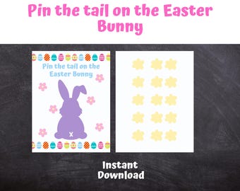 Pin the Tail on the Bunny Game - Printable Pin the Tail 1st Birthday ...