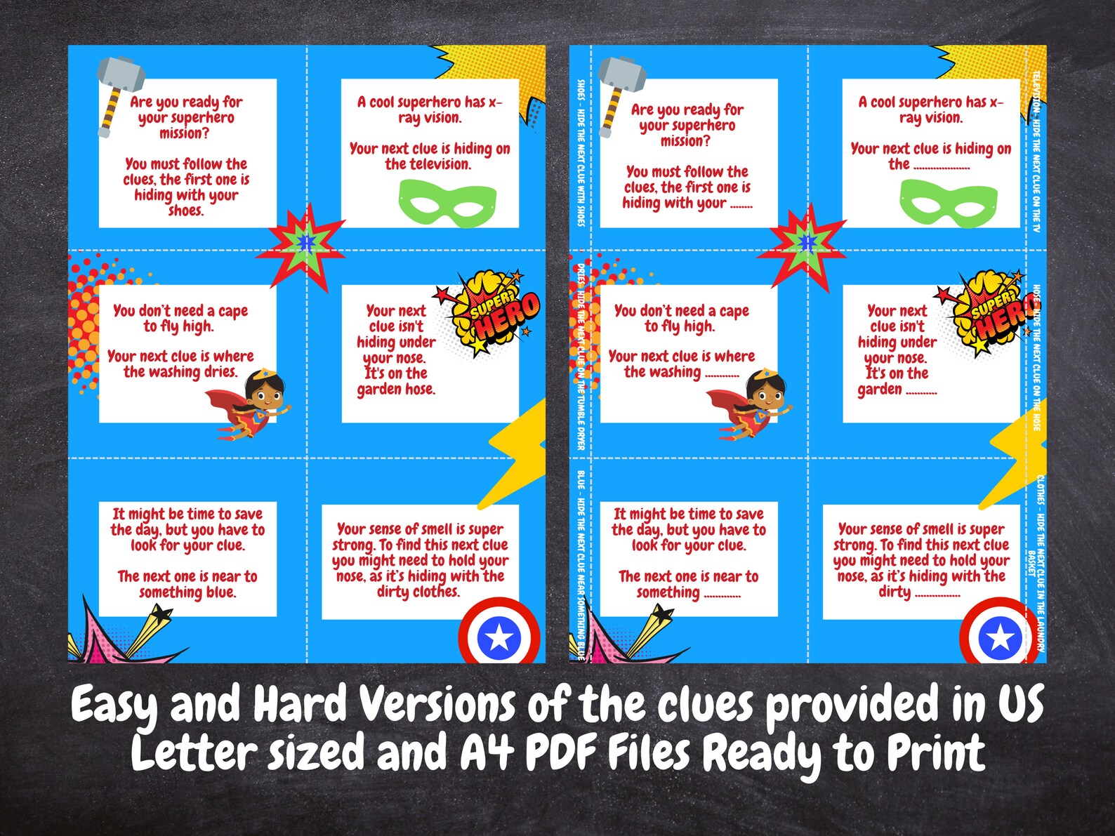 Superhero Scavenger Hunt Kids Birthday Party Games - Etsy