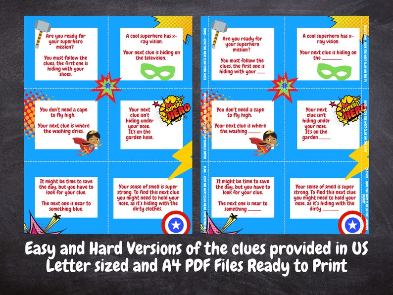 Superhero Scavenger Hunt Kids Birthday Party Games - Etsy