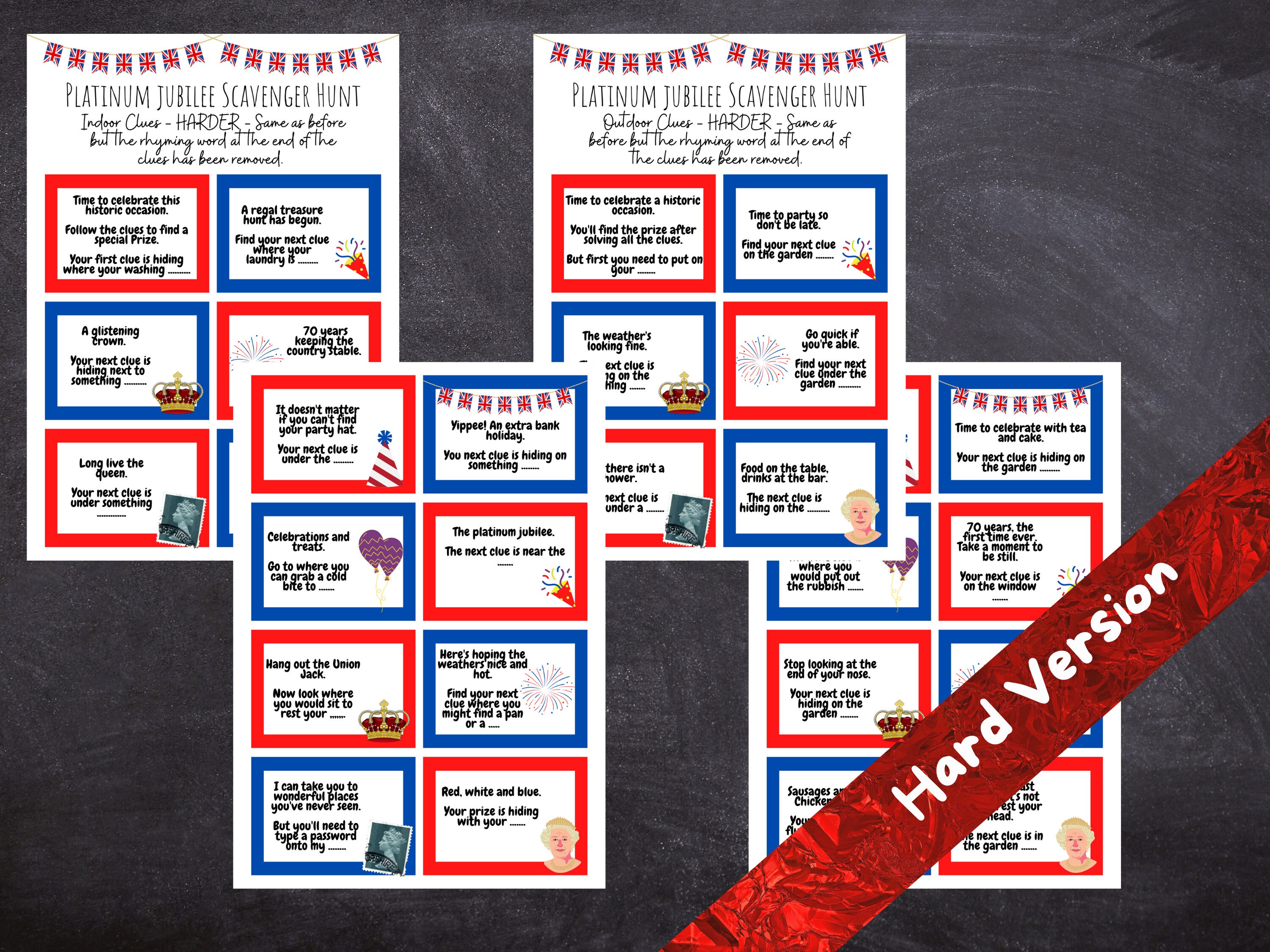 Platinum Jubilee Scavenger Hunt Indoor and Outdoor Clues - Etsy