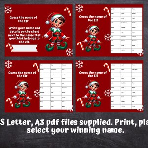 Guess the Elf Name Game: Christmas Fundraiser (digital Download) - Etsy