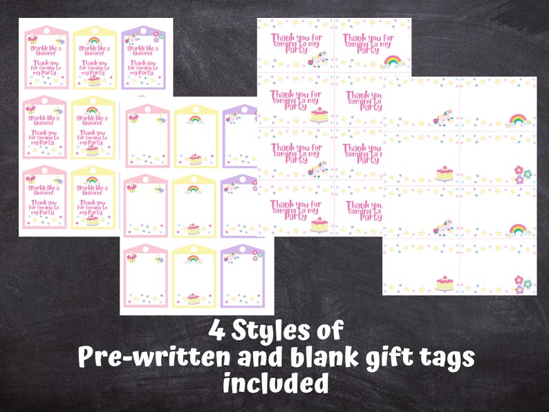 Unicorn Birthday Party Activity Sheet: Printable Games (digital ...