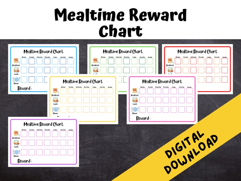 Mealtime Reward Chart, Kids Reward Chart, Fussy Eaters, Picky Eaters ...