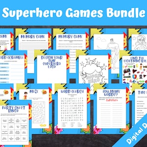 Superhero Party Games Bundle | Child / Kids Birthday Games | Superhero ...