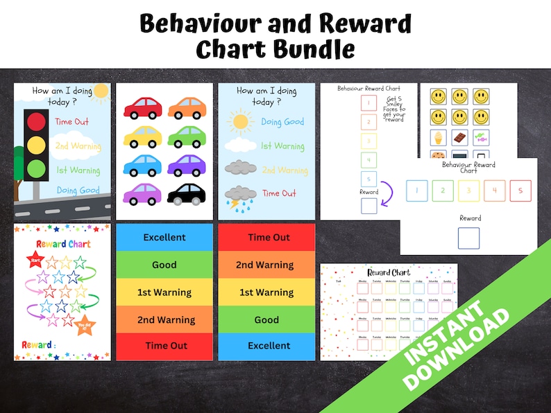 Behaviour and Reward Chart Bundle, Child or Toddler, Boy Girl ASD SEN ...
