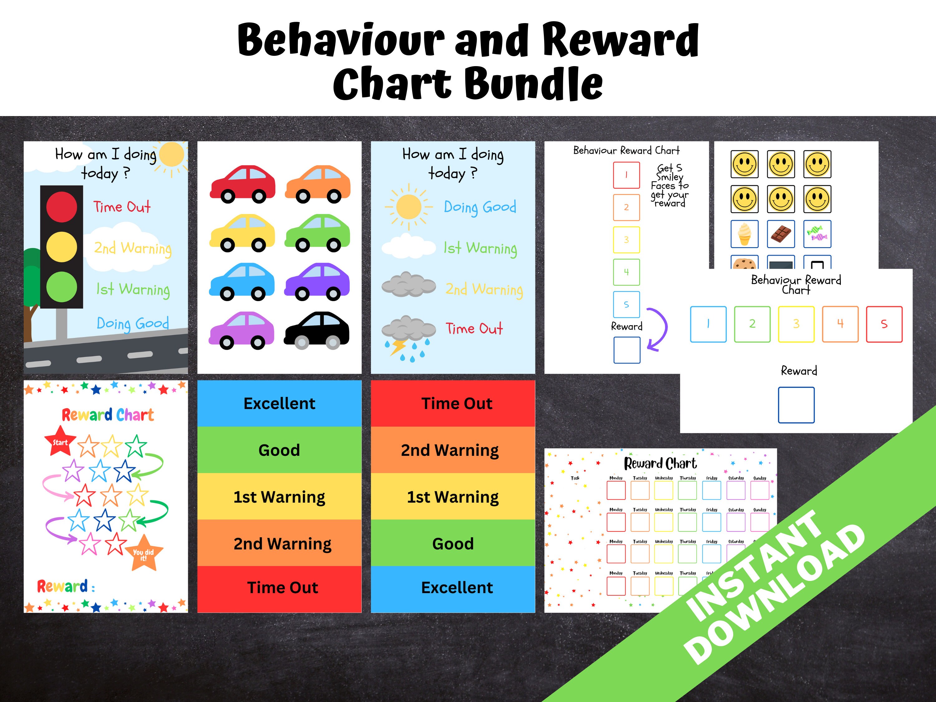 Behaviour and Reward Chart Bundle, Child or Toddler, Boy Girl ASD SEN ...