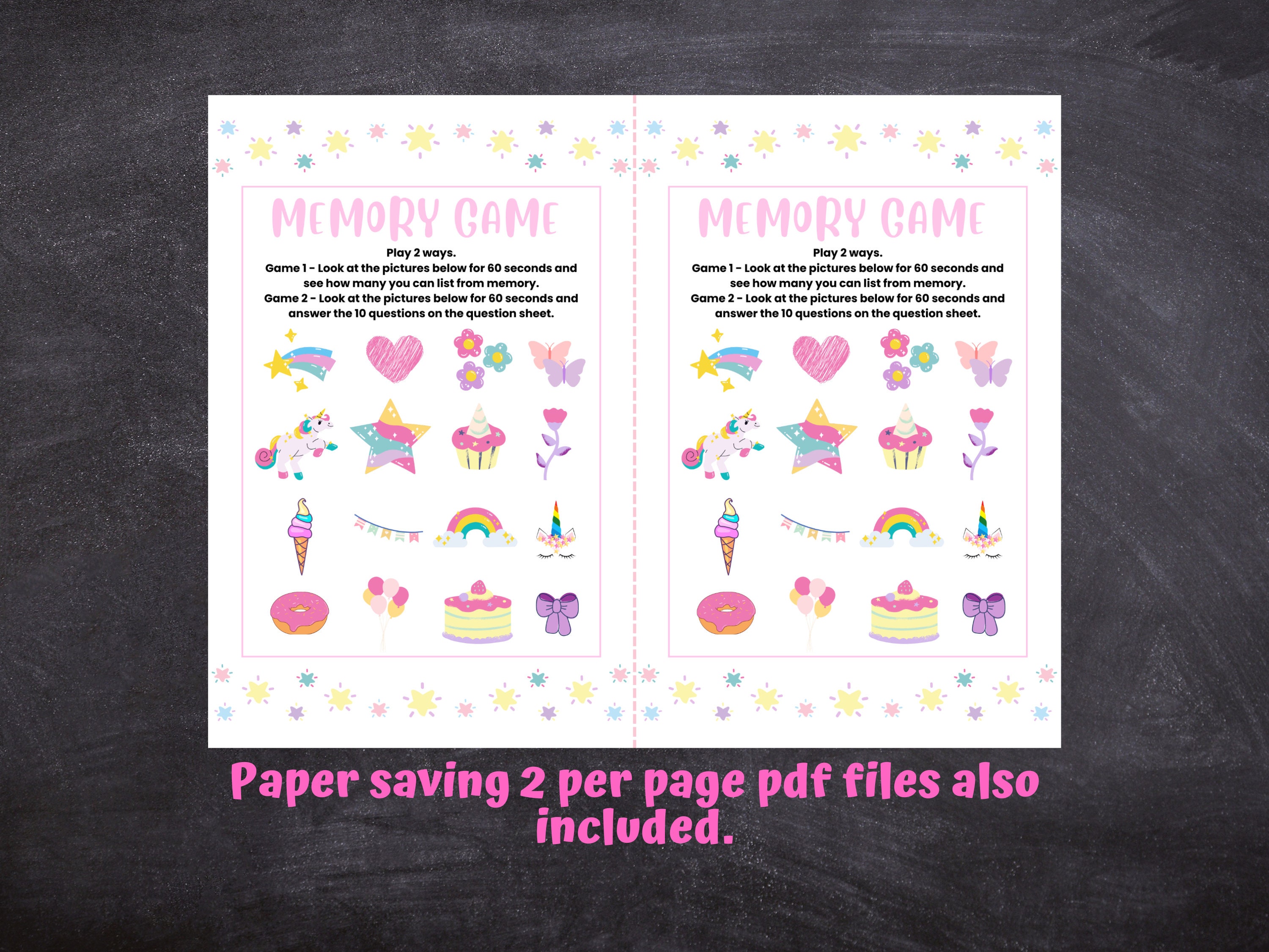 Unicorn Party Games Bundle: Kids Birthday Activity Sheets (digital ...