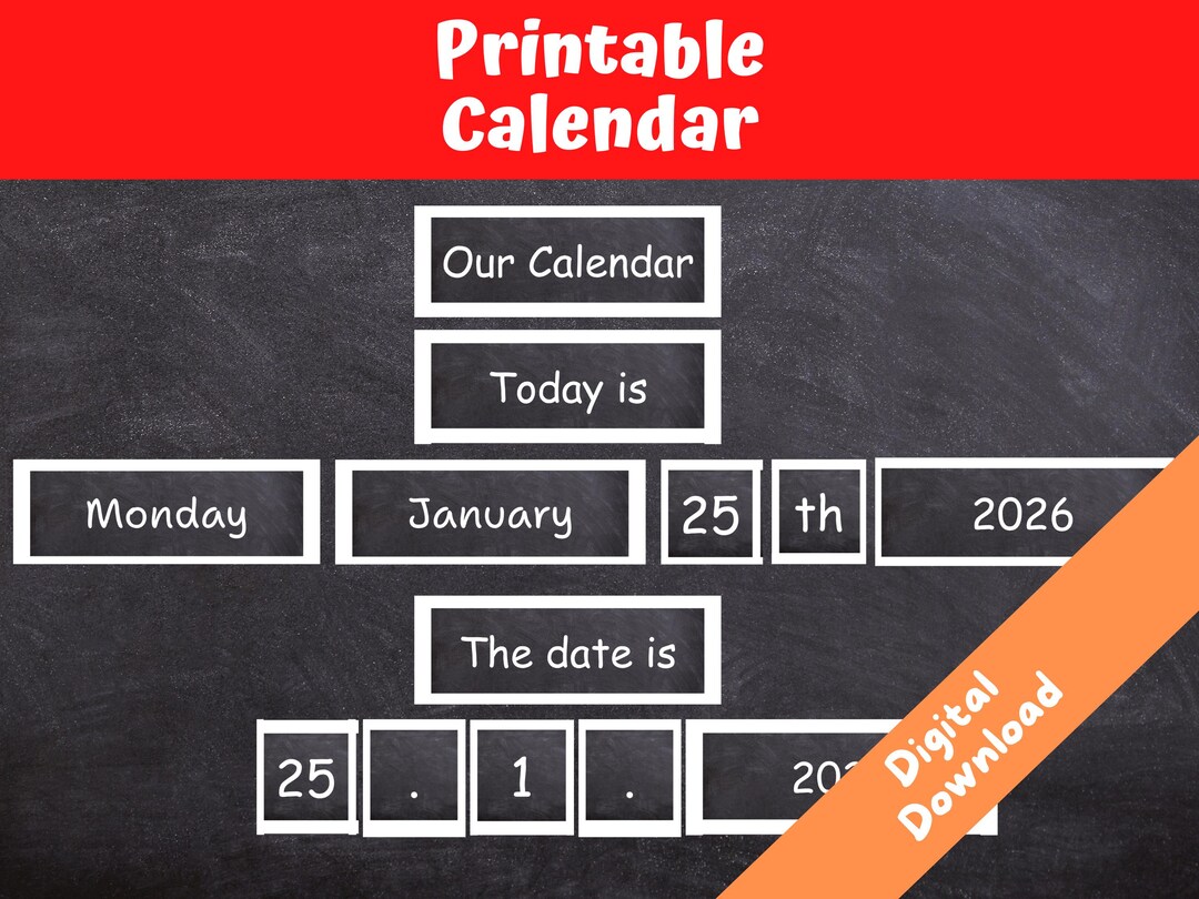 Chalkboard Calendar Classroom Display: Printable Days of the Week ...