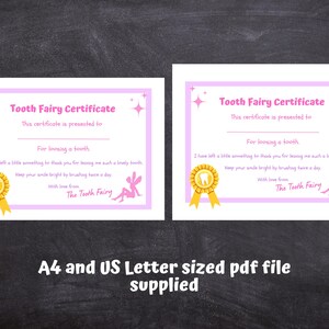 Printable Tooth Fairy Certificate, Tooth Fairy Note, First Lost Tooth ...