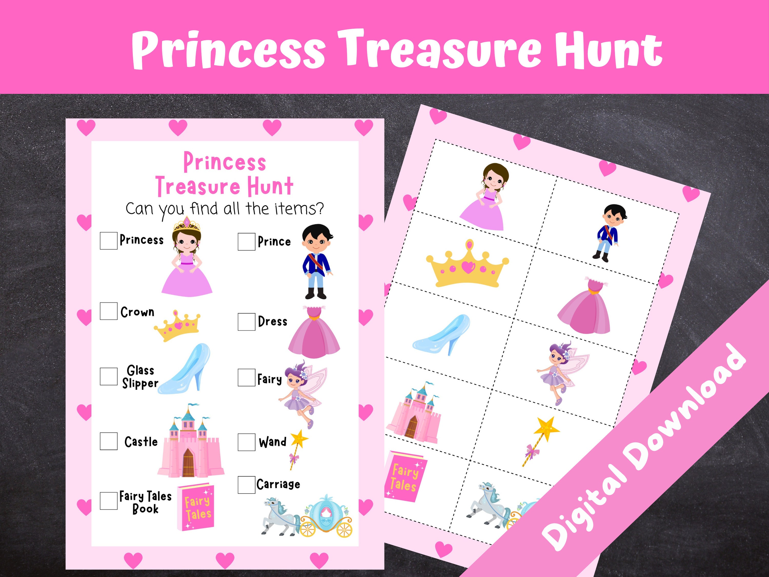 Princess Treasure Hunt: Kids Birthday Party Game (digital Download ...