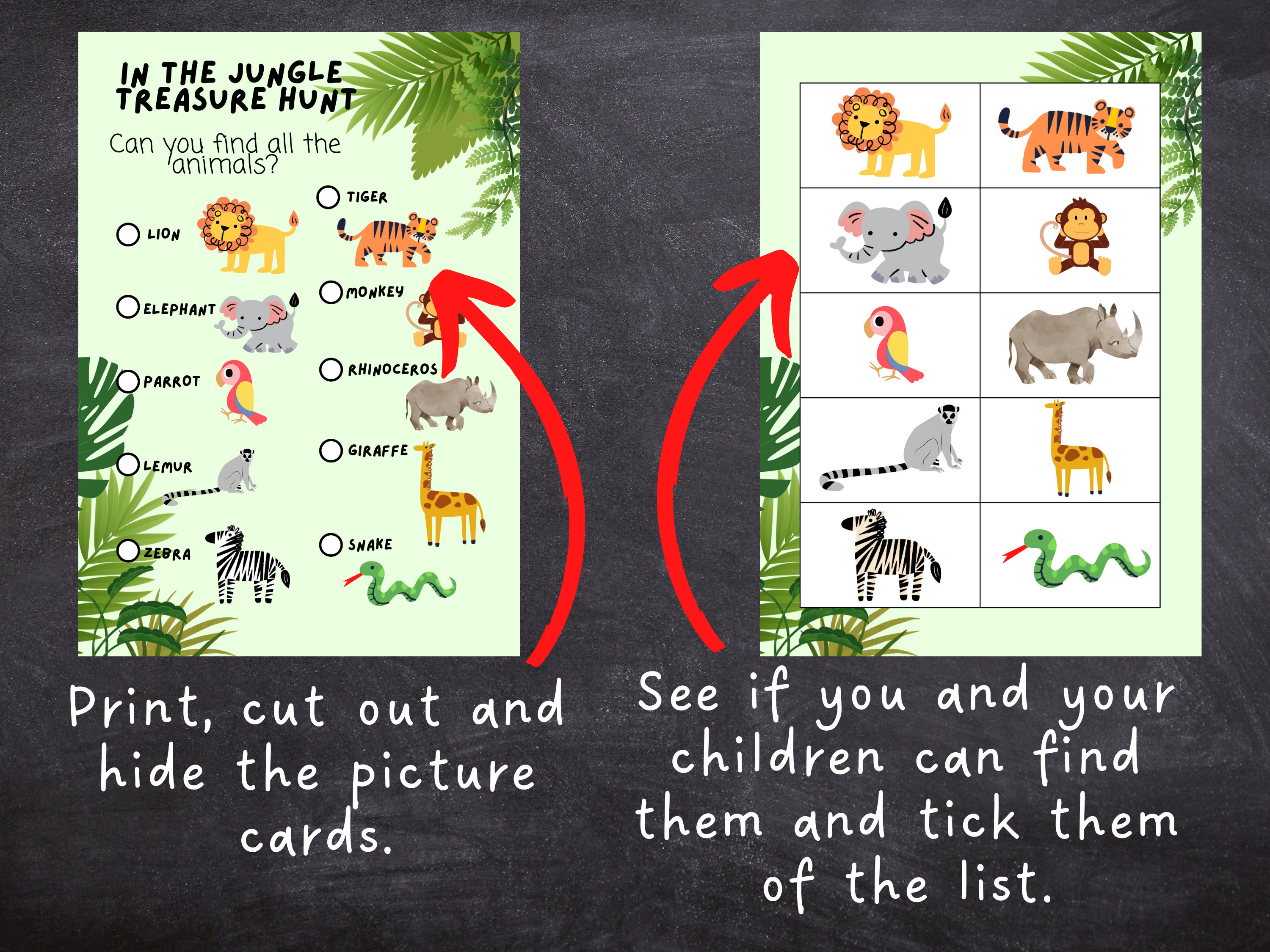 In the Jungle Treasure Hunt | Kids Birthday Party Game | Scavenger Hunt ...